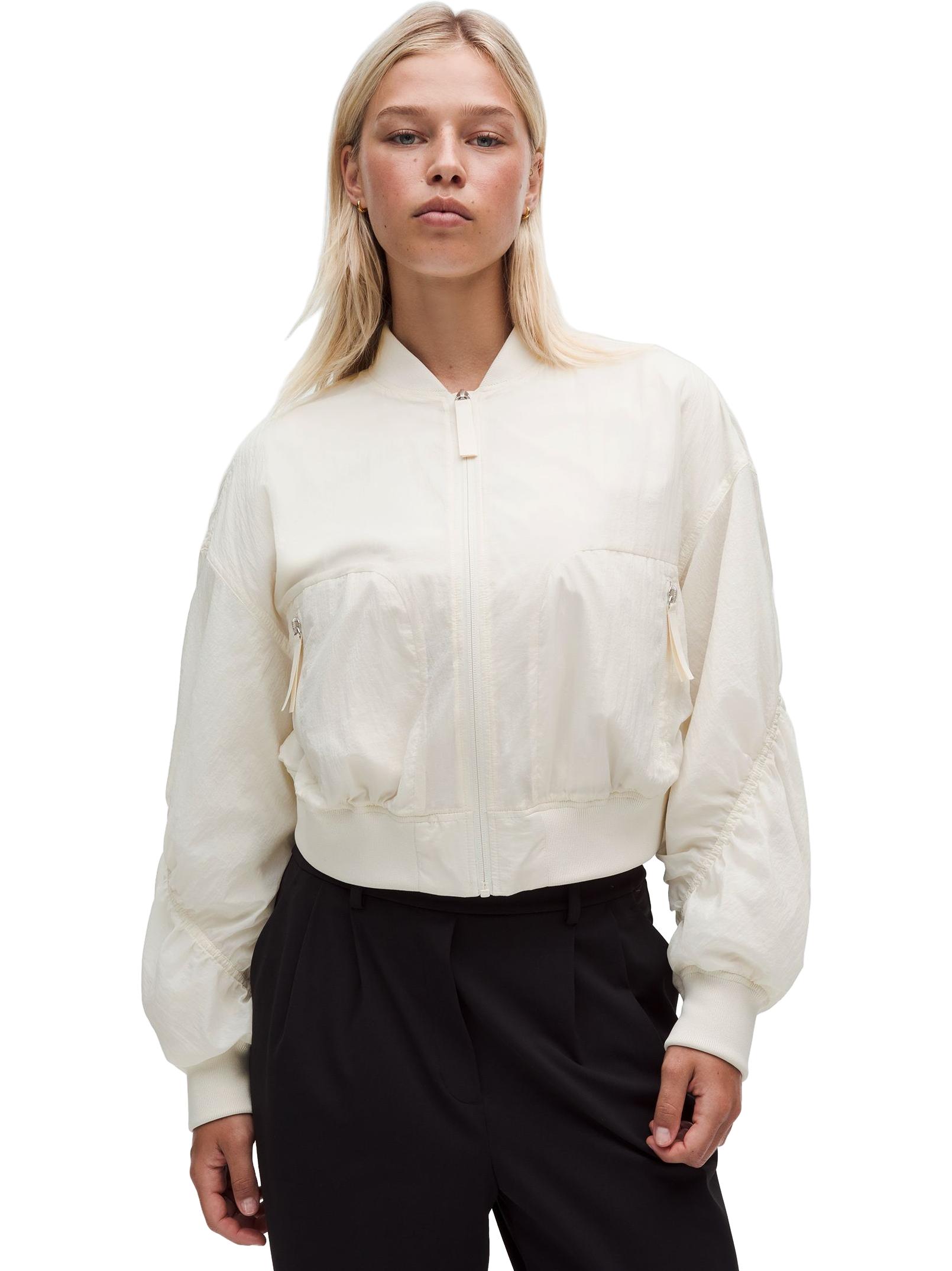 LULULEMON Cropped Bomber Jacket with Ruched Detailing